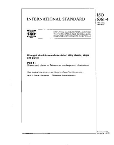 ISO 6361-4:1988, Wrought aluminium and aluminium alloy sheets, strips ...