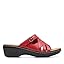 Clarks Women's Merliah Holly Slide Sandal, Red Leather, 11 Narrow ...