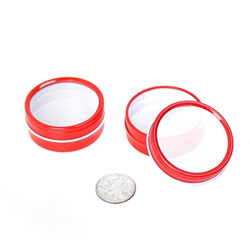 Buy Mimi Pack 24 Pack Tins 1 oz Shallow Round Tins with Clear Window ...