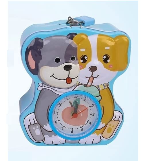 TEMSON 2 in 1 Metal Coin Box and Alarm Clock - Table Alarm Clock with ...