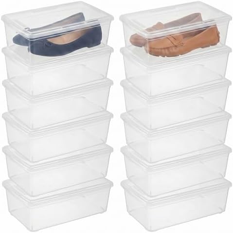 Amazon.com: novelinks 6 QT Clear Storage Box Stackable Plastic Storage ...