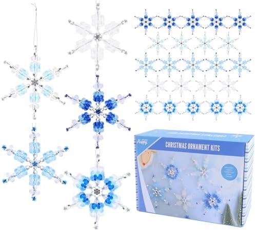 Amazon.com: 35PCS DIY Christmas Snowflake Beaded Ornament Kits Crystal ...