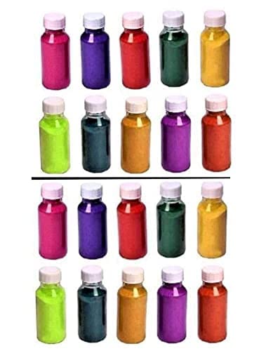 Buy Economical Store 91 Organic Rangoli Powder Colors 20 Bottles 80g ...