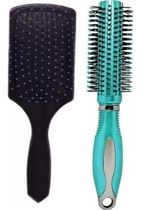 Buy MKSL Round Rolling Curling Roller Comb Hair Brush With ...