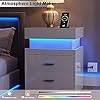 Amazon.com: ChooChoo LED Nightstand with Charging Station, Smart Night ...