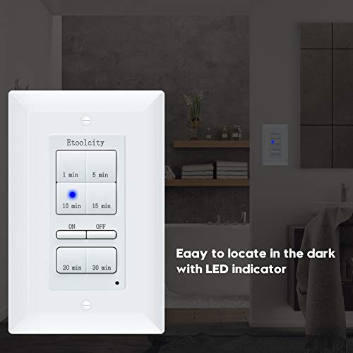 Snapklik.com : Countdown Timer Switch, Bathroom Fan Timer, 1-5-10-15-20 ...