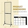 HIDODO Freestanding Grid Wall Panel Standing Wire Grid Display Rack ...