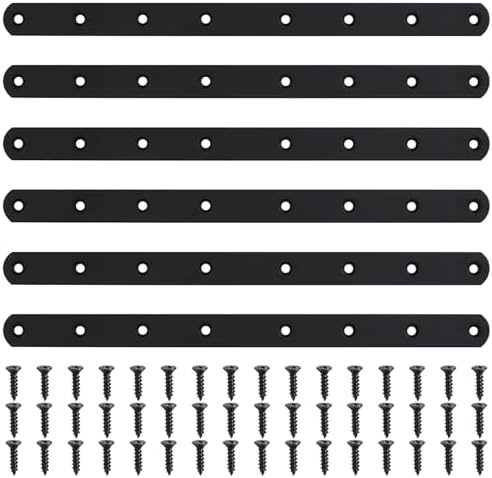 Flat Connector, 6 Pieces Perforated Plate Black, Metal Connector, Flat ...