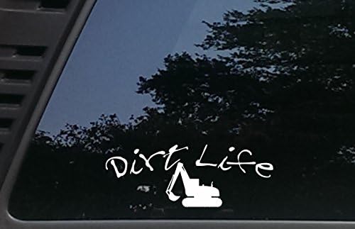 Amazon.com: Dirt Life with Excavator Image - 8" x 3" die Cut Vinyl ...