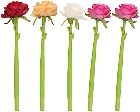 Amazon.com : NUOBESTY Artificial Flowers Ballpoint Pen 5pcs Flower Pens ...