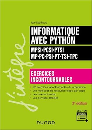 Amazon.fr - Informatique avec Python - Exercices incontournables - MPSI ...