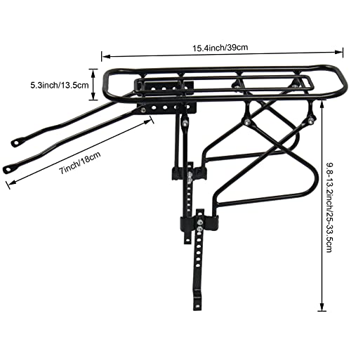 Snapklik.com : Rear Bike Rack,Adjustable Bike Cargo Rack, Bicycle Rear ...