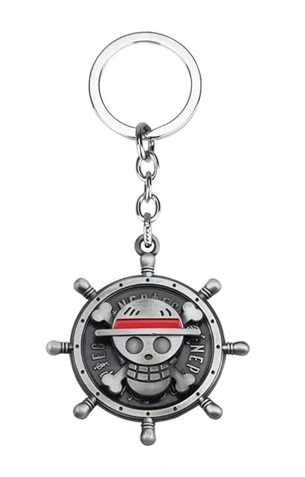 Funfob One Piece Monkey D Luffy Keychain Spinning Rotating Metal ...