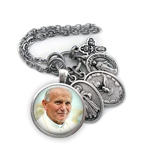 Amazon.com: St. Pope John Paul II Keychain, Necklace or Clip, Patron ...