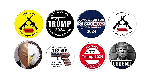Amazon.com: Gun Owners for Trump buttons - Pro 2A Trump 2024 pins - Set ...