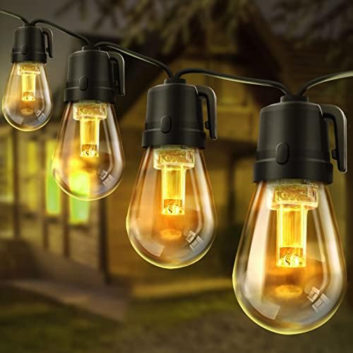 ASAHOM Outdoor String Lights, 96FT Warm Yellow Patio Lights with 0.8W ...