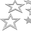 Amazon.de: Oblique Unique® Holz Sterne 5er Set Silber Holzdeko Holzstern Glitzernd Dekosterne ...