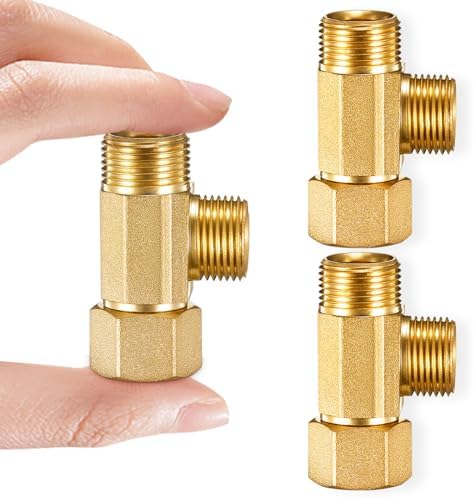 Amazon.com: Water Line Adapter Splitter Tee Valve - Brass Dishwasher ...