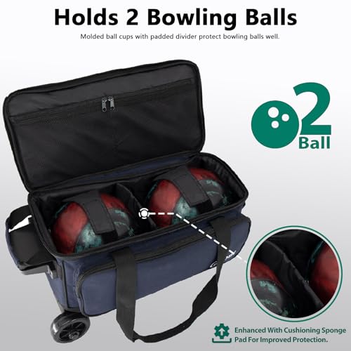 Snapklik.com : Goloni Double Roller 2 Ball Bowling Bag