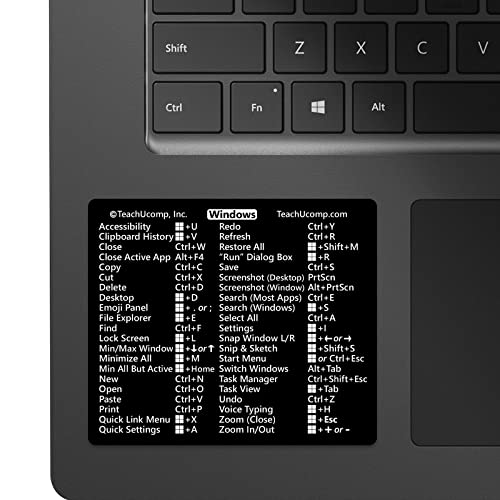 Electronikz - TEACHUCOMP Keyboard Shortcuts Sticker for Windows 11 and ...