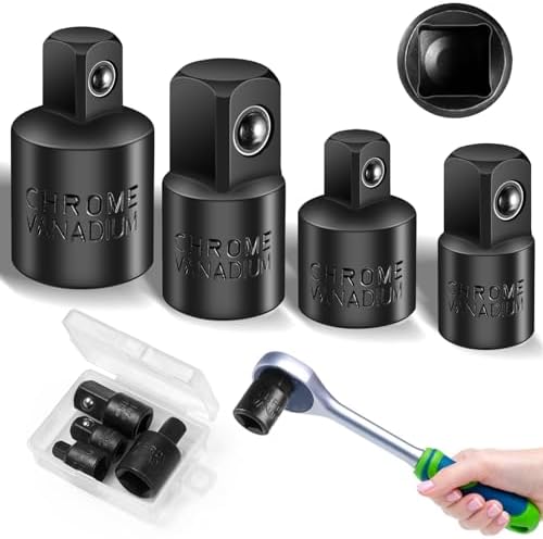 Furuising 4Pcs Impact Socket Adapter Set - 1/4" to 3/8", 1/2" to 3/8 ...
