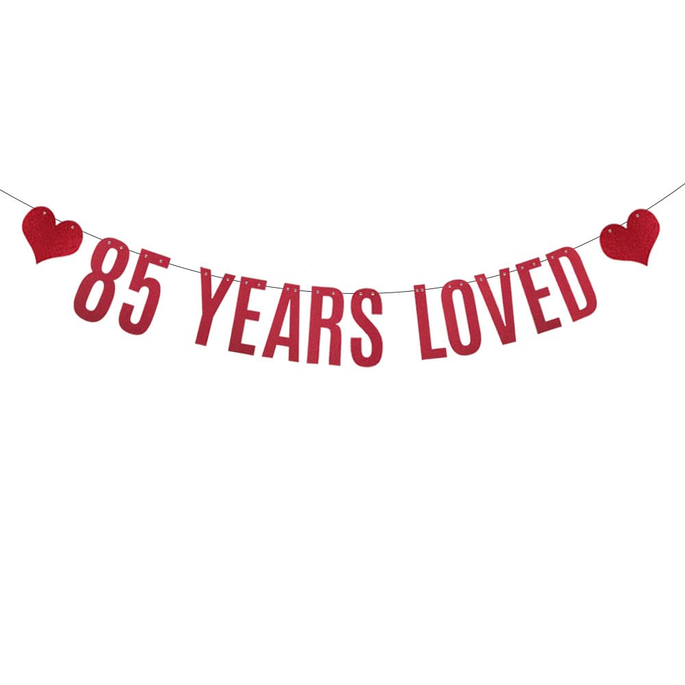 Amazon.com: 85 YEARS LOVED Banner,Pre-Strung, 85TH 85 Years Old ...