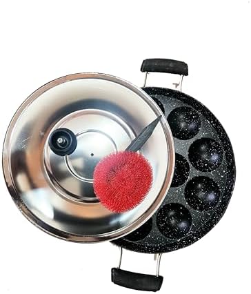 Amazon.com: Shourya Trading Non Stick Appam Pan,Appam Maker,12 Pits ...