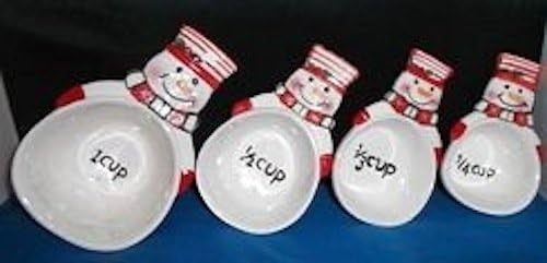 Amazon.com: Glittering Goodies. Ceramic SNOWMEN Measuring Cups (4 pack ...