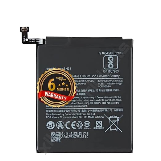 XILIOES ORIGINALS® BN31 Battery for Redmi Note 5A/ 5A pro/Y1 Pro/MI A1 | Y2 | S2 | Y1 Lite ...