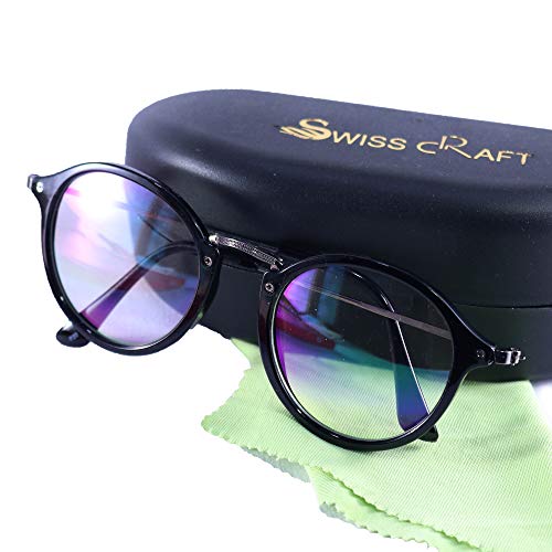 Buy Swiss Craft: Round Eyeglass Frame Glasses Retro Spectacles Clear ...