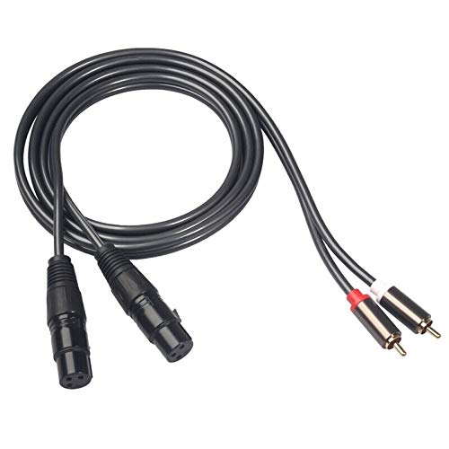 Dual Female XLR to RCA Cable,Heavy Duty 2 XLR Female to 2 RCA Male ...