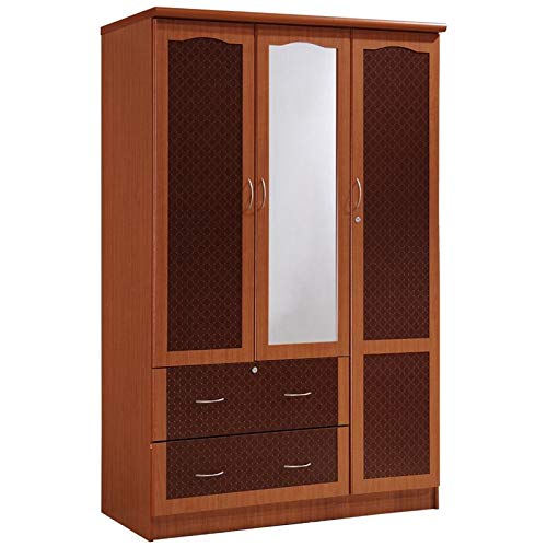 Amazon.com: HODEDAH IMPORT 3-Door Wardrobe, Cherry : Home & Kitchen