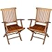 Amazon.com: TeakCraft Teak Folding Arm Chair - 2 Piece Foldable Chairs ...