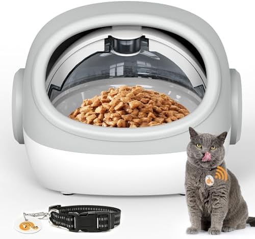 Lesotc RFID Automatic Cat Feeder, Microchip Pet Feeder, Auto Cat Food ...