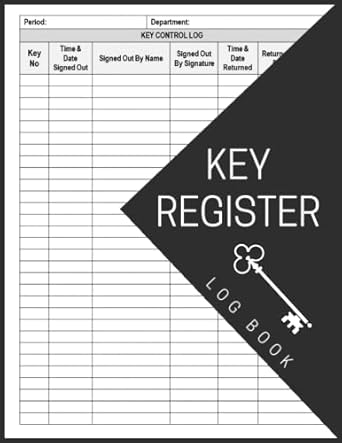 Key Register Log Book: Key Control Log Book with Over 3000 Entries ...