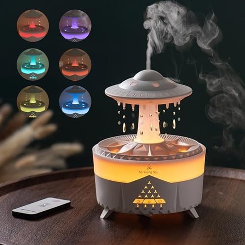 Amazon.com: Cloud Rain Humidifiers Essential Oil Diffuser with 7 Colors ...