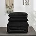 Amazon.com: Wellboo Black Velvet Comforter Sets Queen Solid Black ...