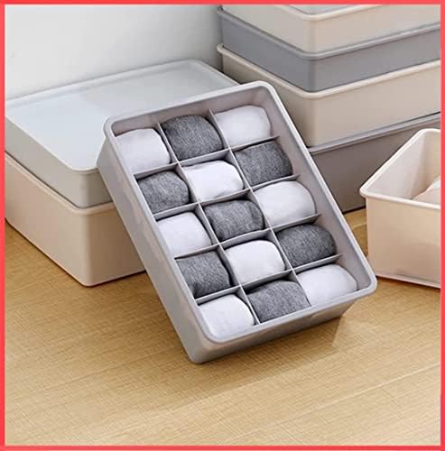 wolpin 15 Grids Undergarments Storage Box with Lid Drawer Divider ...