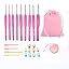 Amazon.co.jp: Crochet Needles Kit, 9 Piece Set, Knitting Crochet Set ...