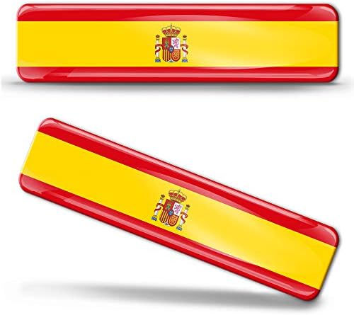 Biomar Labs® 2 x Aufkleber 3D Gel Silikon Stickers Spanien Spain Flag ...