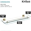 Kraus Ventus Glass Bathroom Shelf with Rail, Brushed Gold Finish, KEA ...