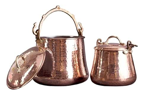 Amazon.com: Big Size Copper Container Set | Solid Copper Kitchen ...
