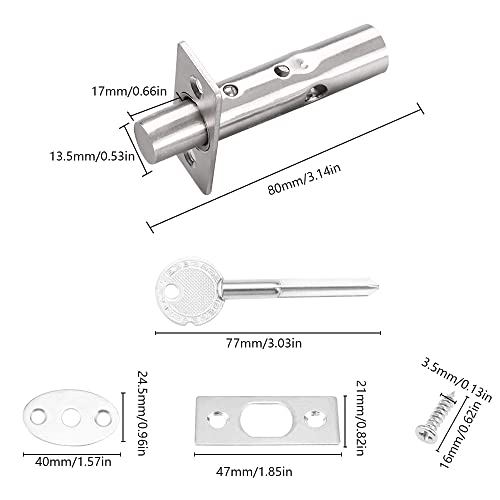 DXLing 2 Sets Door Security Rack Bolt Stainless Steel Door Bolts with 2 ...