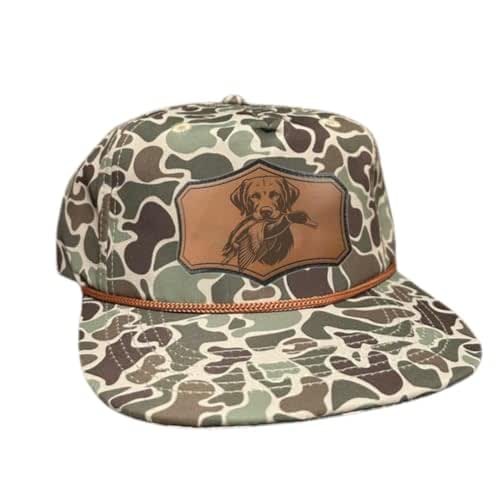 Amazon.com: Black Lab Duck Hunting Camo Trucker Hat Snapback Rope Brim ...