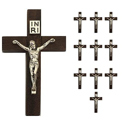 Amazon.com: Holy Cross Jesus Christ Pendant Wood Crucifix Crosses ...
