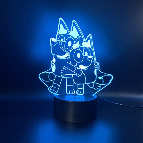 LED Bluey Color Changing USB Night Light for Kids Sleep – BigaMart