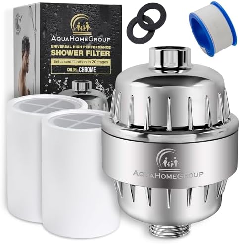 AquaHomeGroup 20 Stage Shower Filter with Vitamin C E for Hard Water ...