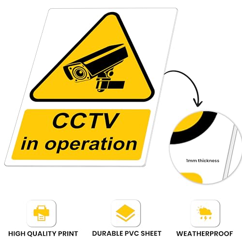 RDLCAR CCTV In Operation Warning Sign – Security Camera Warning ...