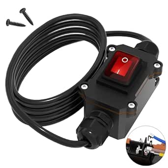 RVBOATPAT Inline Cord Switch 12V 20A DC Waterproof Inline Switch IP66 ...