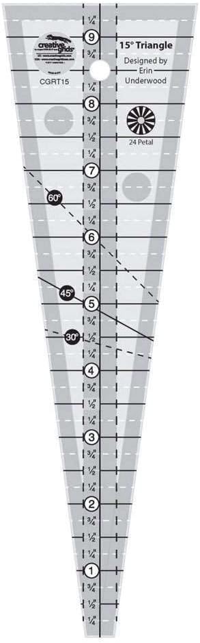 Amazon.com: Creative Grids 15 Degree Triangle Ruler - CGRT15